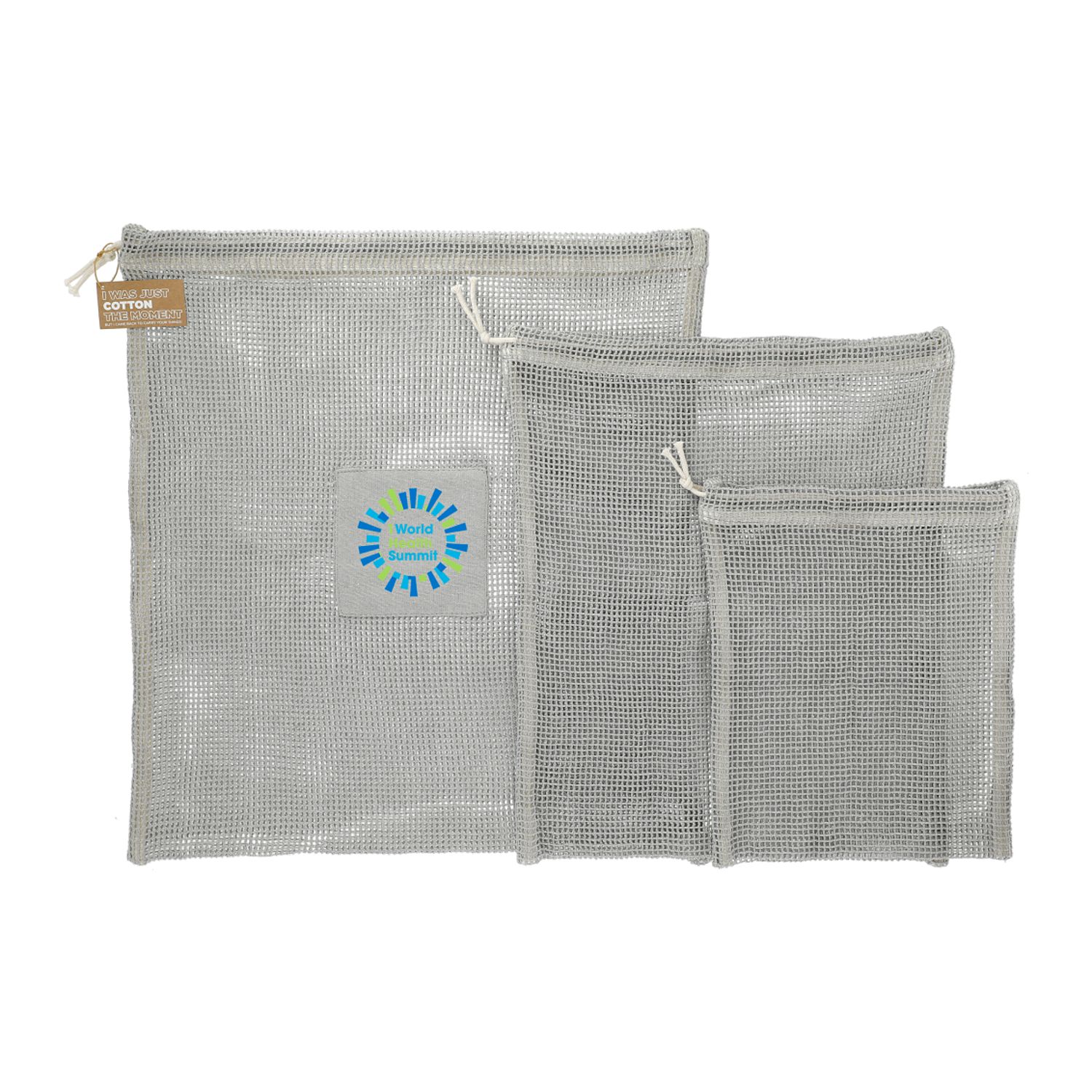 Customizable Recycled Cotton Mesh Carry Pouch Set | Ethical Swag