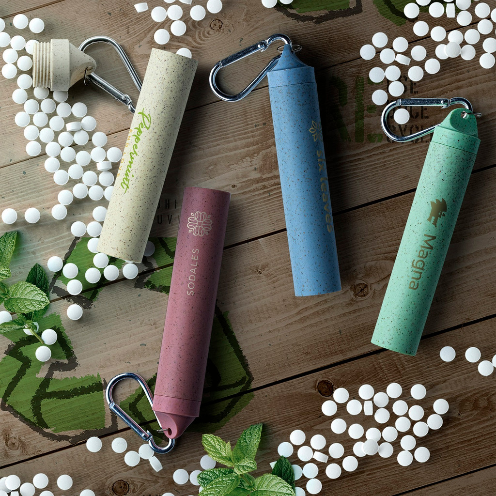 Customizable Wheat Straw Mint Keychain | Ethical Swag