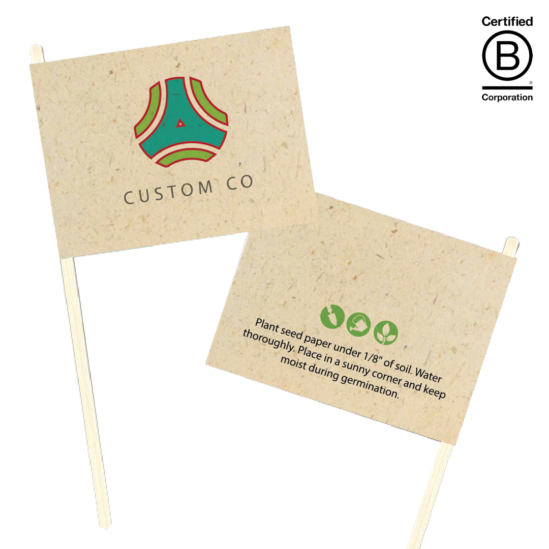 Customizable Seed Paper Promotional Flags - 2-Sided | Ethical Swag
