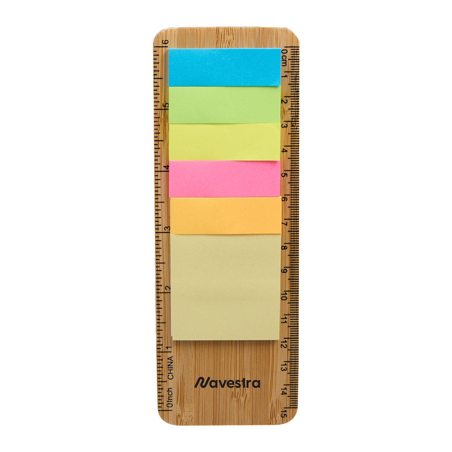 Customizable Sticky Note and Recycled Bamboo Ruler Duo | Ethical Swag