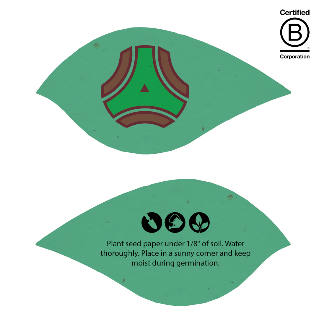 Customizable XL 2-Sided Seed Paper Shape – Leaf | Ethical Swag