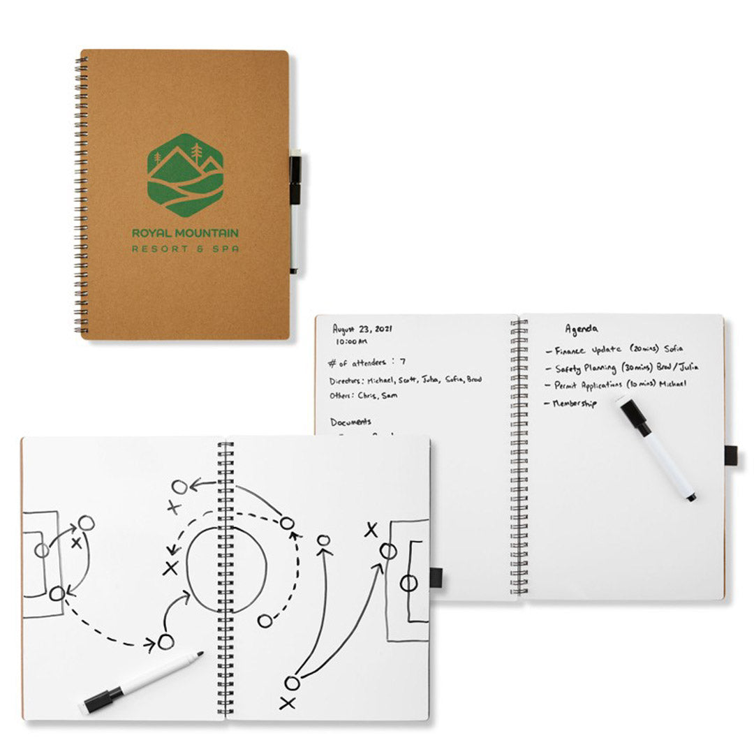 Customizable Recycled White Board Dry Erase Notebook | Ethical Swag